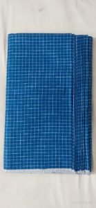 Royal Blue Check Linen Fabric by Meter - Loomfolks